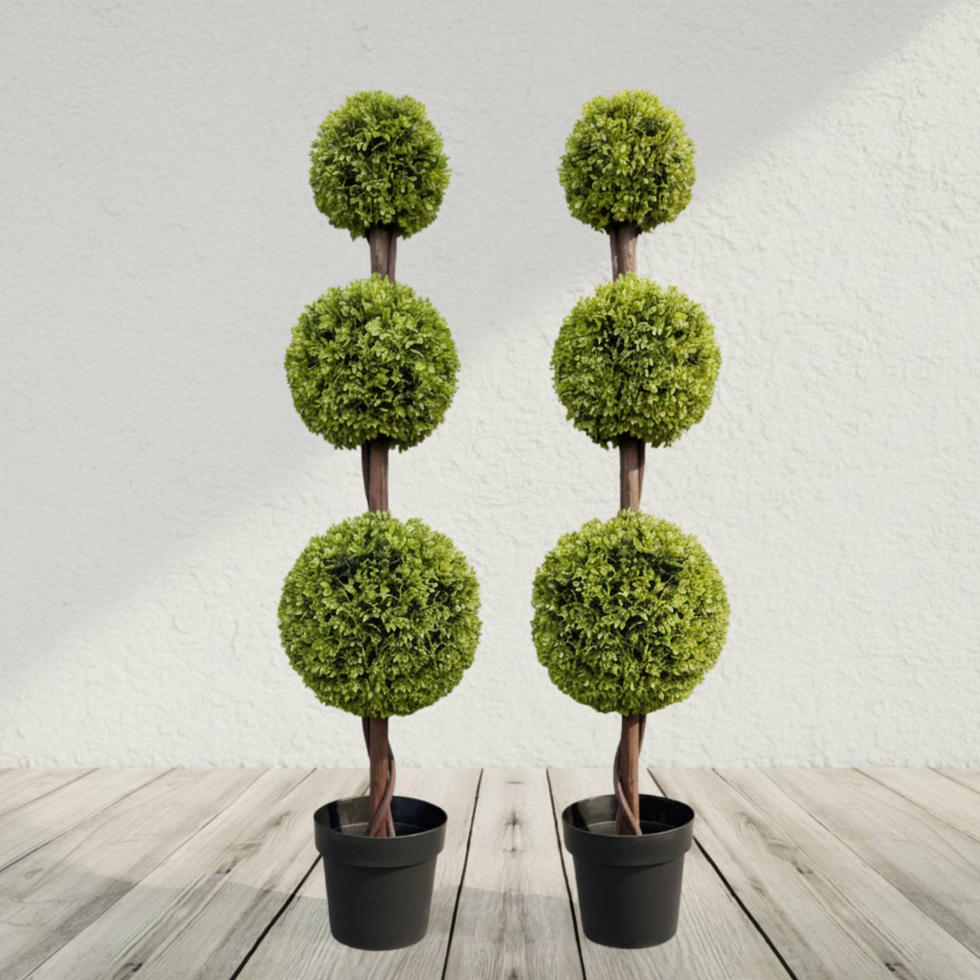 Pair of Green Triple Ball Topiary Trees – The Black Farmer
